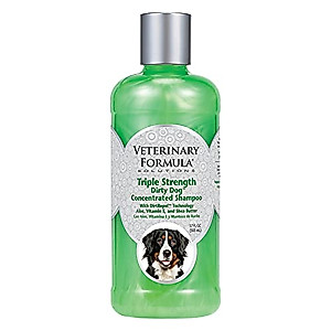 Veterinary Formula Solutions Triple Strength Dirty Dog Concentrated Shampoo,17 oz – DirtRepel Technology Cleans Extra Dirty and Smelly Dogs – Contains Wheat Protein,Shea Butter,Aloe,Vitamin E,Green