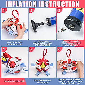 QDAN Chicken Dog Toys Soccer Ball with Straps, Interactive Toys for Tug of War, Puppy Birthday Gifts, Dog Water Toy, Durable Balls for Dogs（8 Inch）