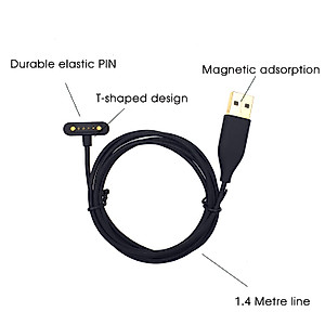 REEYEAR (2 Pcs)Magnetic T- Head Easy Access Replacement USB C Charging Cable Compatible with Bose Frame Alto S/M/L /,Rondo, Soprano,Tenor Sunglasses 4.6 Feet (1.4Mtr) Backup Charger Cord