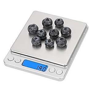 Emoly Food Scale,Digital Kitchen Scale, Mini Size Food Scale 500g/ 0.01g - High Precision Jewelry Weight Scale with Platform, Stainless Steel, LCD Display, Tare，Pcs Features（Does not include battery）