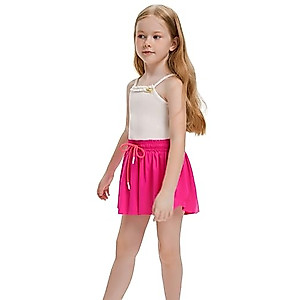 3 Pack Girls Flowy Shorts with Pockets 2 in 1 Youth Teen Kids Athletic Skirts Running Sports Dance Skort Size 6 Set 01