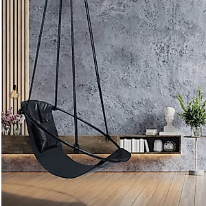 Mern Living Hanging Chair - Handmade Modern Hammock Chair, Hanging Chair for Bedroom, Indoor & Outdoor Patio Swing, Steel & Double Layer Faux Leather, Easy 3-Step Setup 275 lbs Capacity |