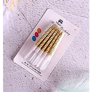 QQYL Gold Silver 1st 2nd 4th 18th 21st 25th 30th 40th 50th 60th 65th 70 85th 95th Happy Birthday Cake Topper Number Cake Candles Birthday Candles Decorating Kit Cake Banner Pop Sticks (Gold, Stick)