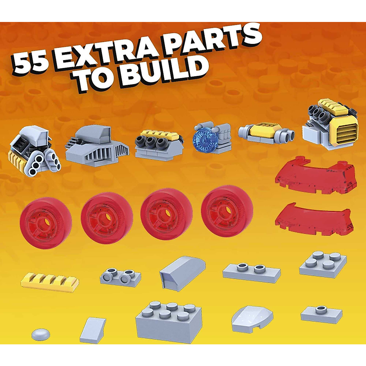 MEGA Construx Hot Wheels Kids Car Building Toy Set, Car Customizer with 485 Pieces, Rally Rat, Dawgzilla, Night Shifter, Mod Rod, Ages 5+ Years