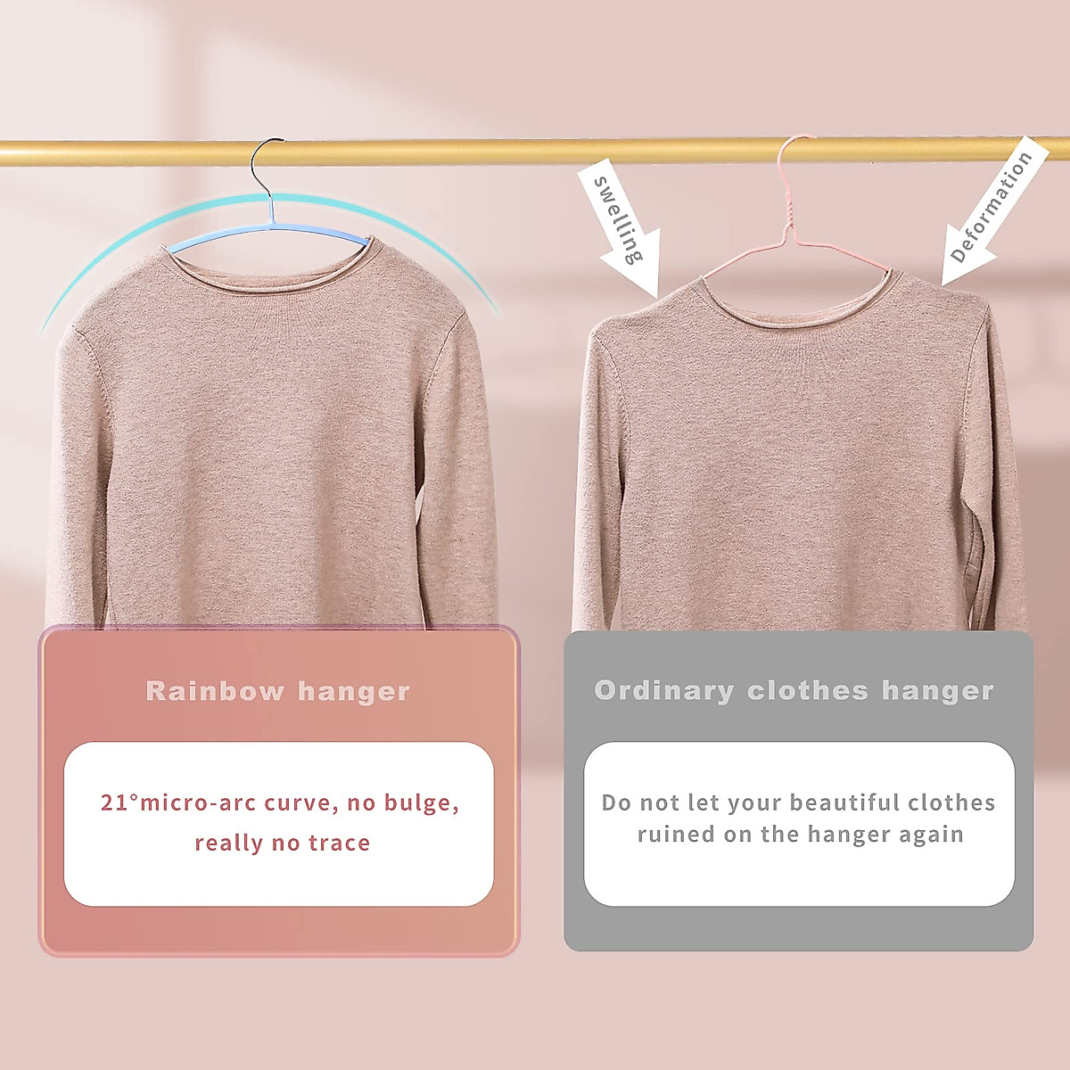 MOPALL Clothes Hanger 14 Pack, Sweater Hangers No Shoulder Bump, 16.5 inch Wide Heavy Duty Coat Hangers for Closet, Non Slip PVC-Coating Metal Hangers for Sweaters,Suits,Dresses,Jackets,Pants,Shirt