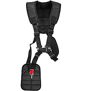 BESPORTBLE Universal Strimmer Double Shoulder Harness Strap for Brush Cutter Grass Garden Trimmer with Carry Hook (Black)