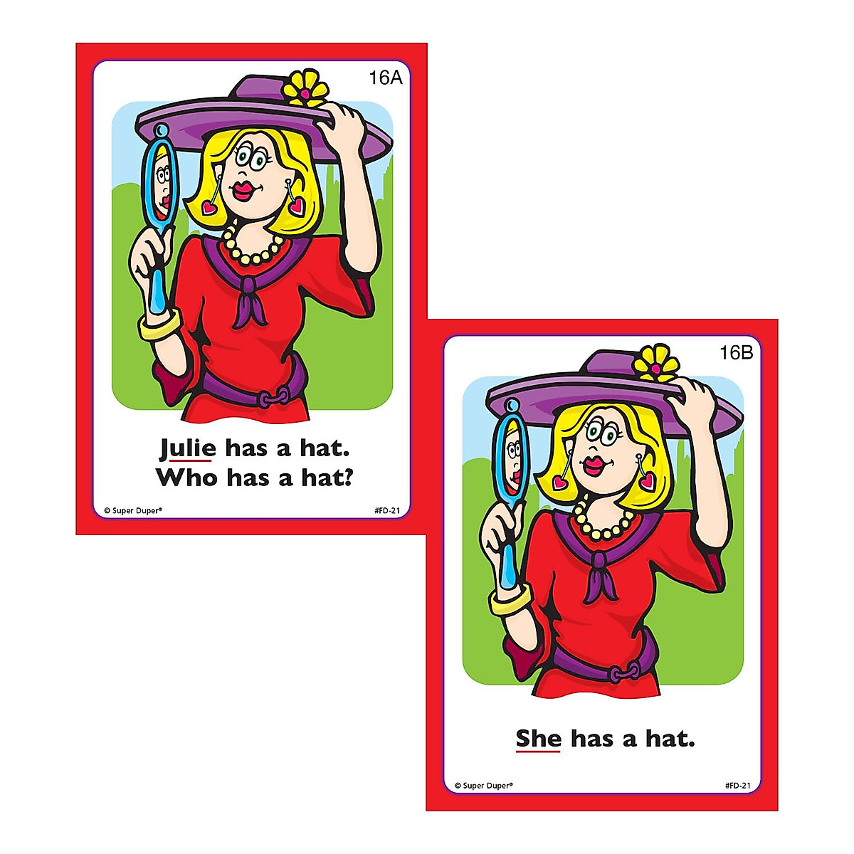 Super Duper Publications | Pronoun Parade Flash Cards | Grammar and Reading Skills Fun Deck | Educational Learning Materials for Children