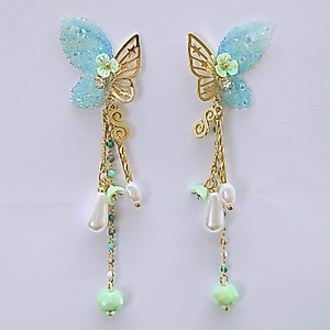 Earring S925 Silver Needle Pearl Long Tassel Earring Butterfly 2022 New