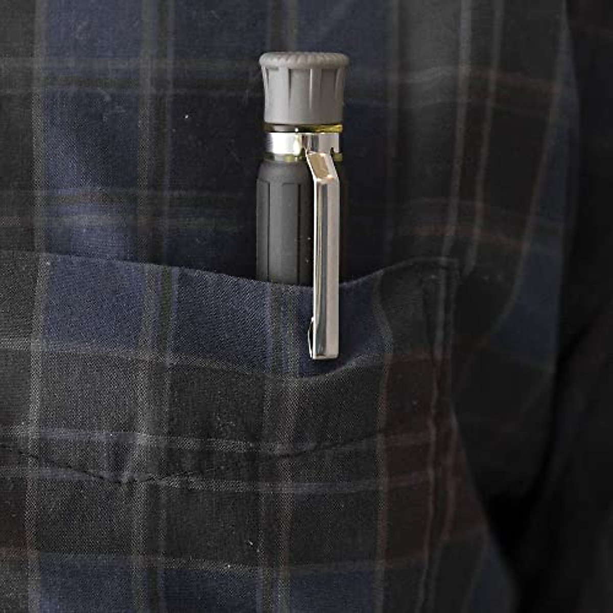 Klein Tools 32613 Multi-Bit Screwdriver, Precision HVAC 3-in-1 Pocket Screwdriver with Phillips, Slotted and Schrader Bits
