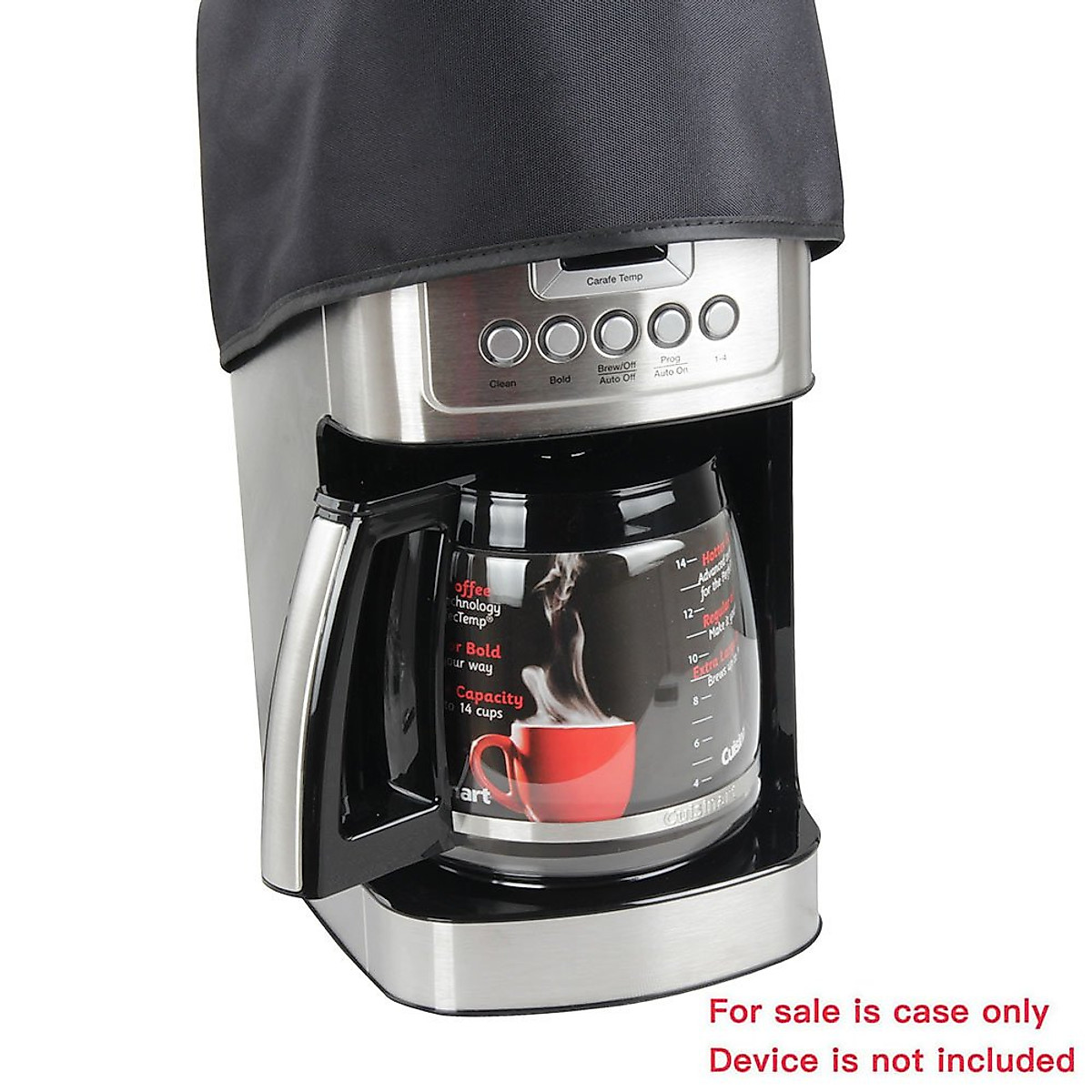 Hermitshell Dust Proof Cover with Soft Velvet Lining Fits Cuisinart DCC-3200AMZ / DCC-3400 PerfecTemp 14 Cup Programmable Coffeemaker (Black)