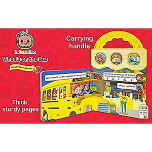 CoComelon Wheels on the Bus 3-Button Sound Board Book for Babies and Toddlers, Ages 1-4