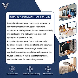 VORGENS 130156 Shower Cartridge Fit for Moen Thermostatic Shower Valve Cartridge Shower Faucet - 3/4" inch Shower Faucet for Better Temperature Control