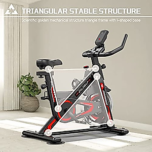 Exercise Bike-Stationary Indoor Cycling Bikes For Home Gym with pad Mount &Comfortable Seat Cushion,Exercise Equipment(Red)