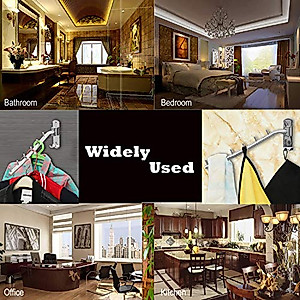 Folding Clothes Rack, 13.4“ Stainless Steel Wall Mounted Clothes Hanger with 6 Hooks Heavy Duty Swing Clothes Holder Closet Storage Organizer Modern Durable Drying Rack Hook Polished Finish ( 2 Pack )