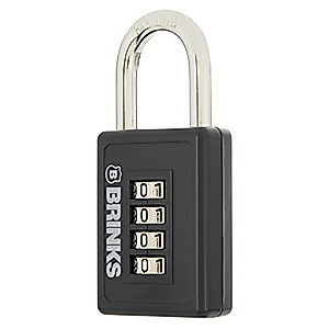 BRINKS - 40mm 4-Dial Resettable Sports Padlock - Zinc Die-Cast Body with Chrome Plated Shackle, Navy