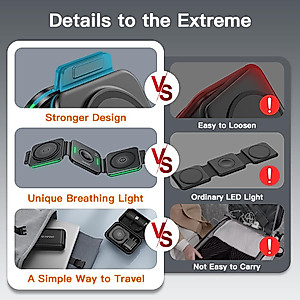 MURPISO 3 in 1 Charging Station for Apple,Magnetic Foldable Charger for Travel,Wireless Charger Pad for iPhone 15/14/13/12/Pro/Max/Mini,AirPods Wireless/Pro,iWatch Ultra/SE/9/8/7/6/5/4/3/2