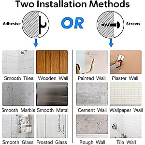 4-Pack Adhesive Shower Caddy, Bathroom Organizer with Soap Holder, Rustproof Stainless Steel Shower Organizer, Wall Mounted No Drilling Shower Rack with Hooks for Bathroom, Kitchen, Washroom- Black