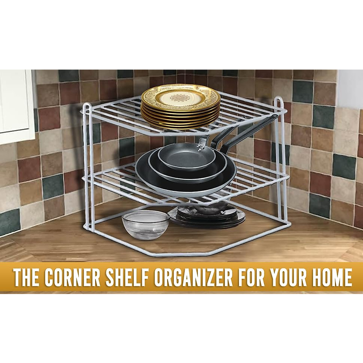 YBM HOME Metal Wire Chrome Plated Kitchen In-Drawer Serving Utensils, Flatware, Cutlery Desk and Office Supplies (1, Medium)