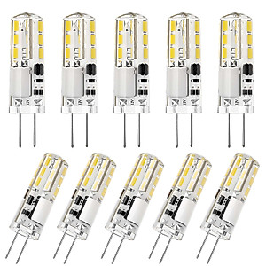 DiCUNO G4 LED Bulbs 12V 1.2W T3 10W Halogen Bulbs Replacement, JC Type G4 Bi-Pin Base Light Bulbs Non-dimmable, Daylight White 6000K, 120 LM for Landscape, Under Cabinet/Counter, RV Lighting, 10PCS