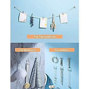 Zreal Wall Hooks for Hanging Adhesive Hooks 12-Pack, Acrylic Diamond Hooks Wall Hangers, Decorative Hooks Clear Jewelry Hooks