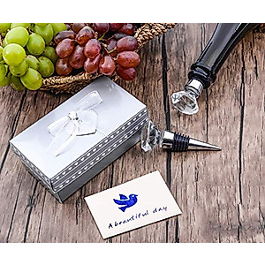 Crystal Wine and Beverage Bottle Stopper Corks for Wine, Made of Zinc Alloy and Glass, Decorative and Reusable Diamond Plug with Gift Box, Multi-Option (2pcs Crystal)
