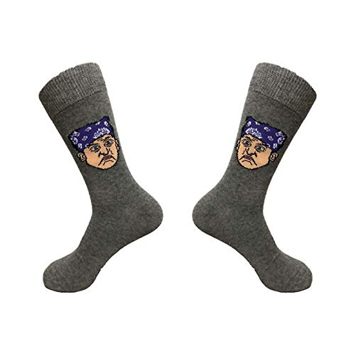 Balanced Co. Prison Mike Dress Socks Michael Scott Funny Socks Crazy Socks Casual Cotton Crew Socks (Gray)