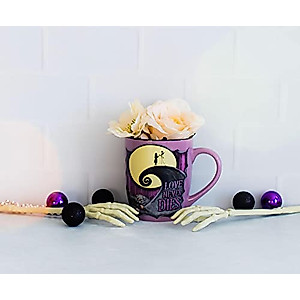 Silver Buffalo Disney The Nightmare Before Christmas Love Never Dies 25-Ounce Ceramic Mug | BPA-Free Large Coffee Cup for Espresso, Caffeine, Beverages, Home & Kitchen Essentials and Collectibles
