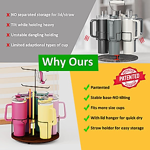 Water Bottle Organizer for Stanley Cup Holder for Cabinet Organizer,Tumbler with Handle Lid Organizer for Owala 24oz 32oz Yeti Simple Modern Stanley 40oz 30oz, Mug Stand Kitchen Organizers and Storage