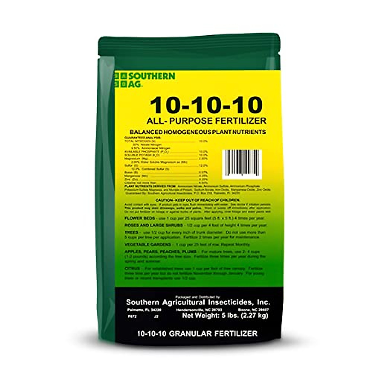 Southern Ag Fertilizer 10-10-10 - All-purpose Granular Fertilizer - organic fertilizer – Fertilizer for vegetable garden & Flowerbed Roses & Large Shrubs and Fruit Trees- Available with Premium Quality Centaurus AZ Gloves-5LB