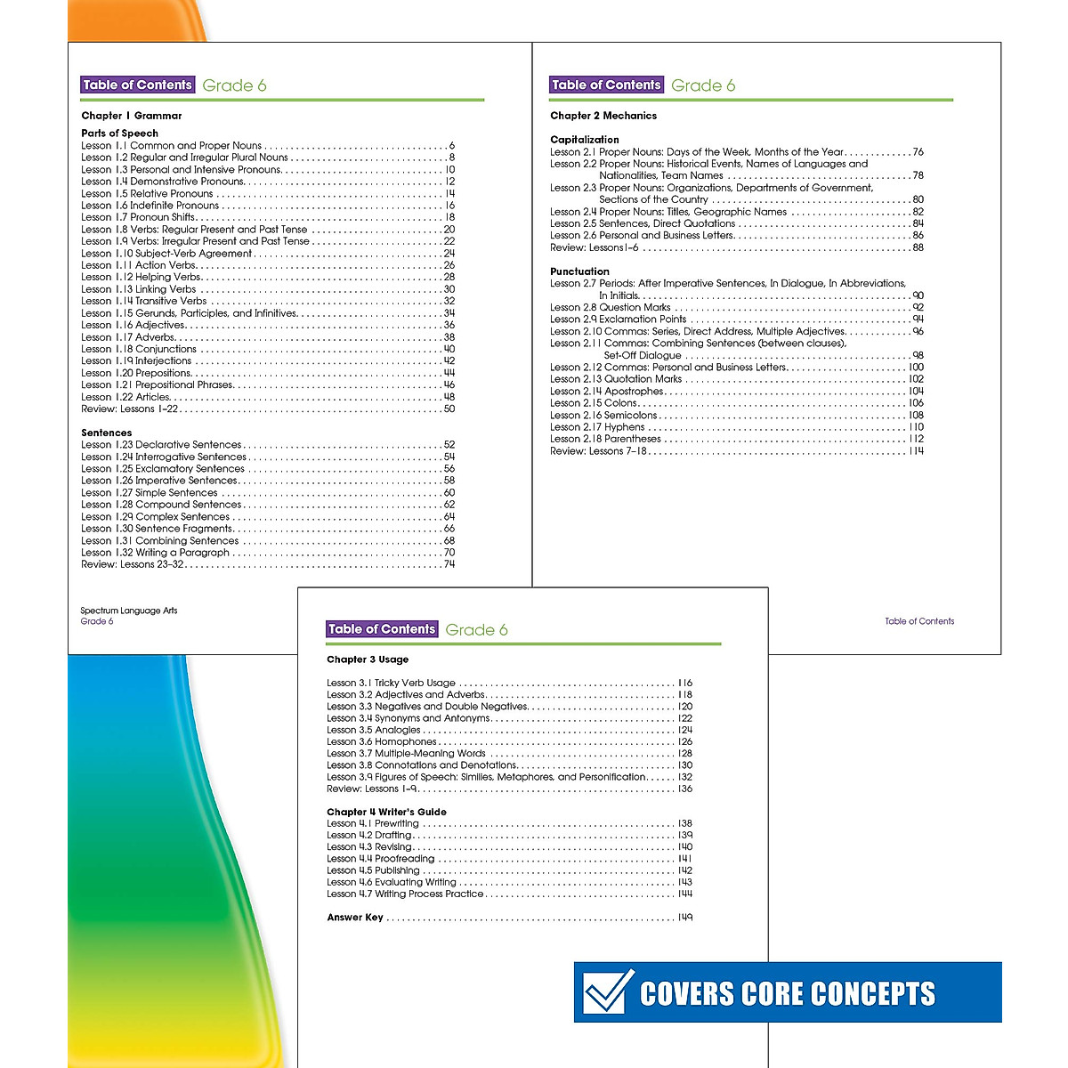 Spectrum Language Arts, Grade 6