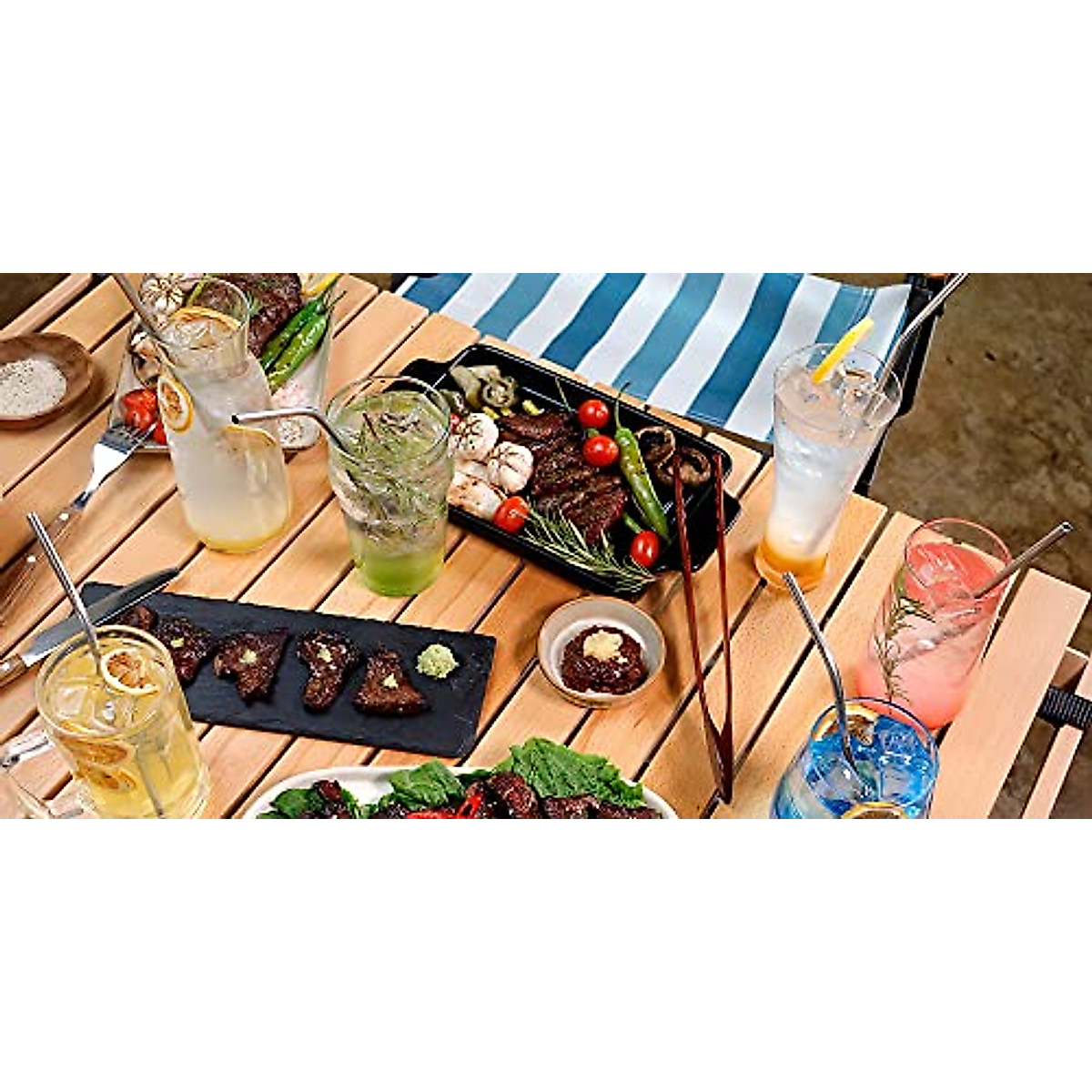 IFUNiD Reusable Stainless Steel Straws 12pcs Set with 2pcs cleaning brushes various size straws for various liquids for a safer earth.