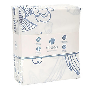 Disposable Splat Mats | Biodegradable + Compostable | 30 Count | Under Highchair Splat Mat for Floor | Liquid Resistant | Durable | dollop (Blue Out of This World)