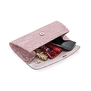 CHARMING TAILOR Classic Lace Clutch Purse Formal Handbag Evening Bag for Prom/Wedding (Pink)