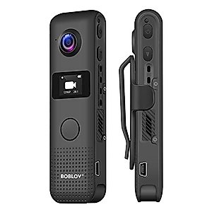 BOBLOV C18 WiFi Small Body Camera, 32GB Outdoor Mini Camera, 1296P Mini Body Worn Camera with OLED Screen, 3.5 Hours 1080P Recording Support WiFi, One Big Button for Recording (Built-in 32G)