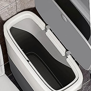 UNNIQ Trash can, Plastic Trash Can with Lid, Rectangular Garbage Container Bin for Bathroom,Bedroom,Kitchen and Office