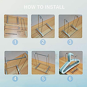 Hanger Stacker Caddy Holder Storage Stainless Steel Clothes Hanger Organizer Rack for Closet Tidier Laundry Room (Silver-1 Pack)