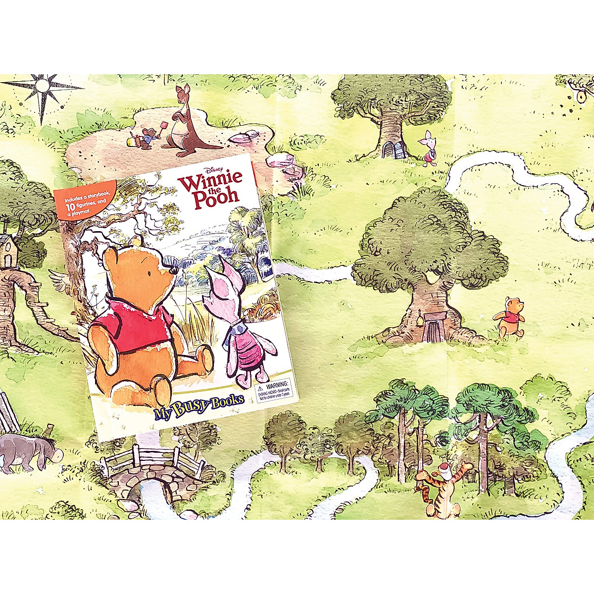 Disney Winnie the Pooh Classic My Busy Books - Storybook, 10 figurines, playmat