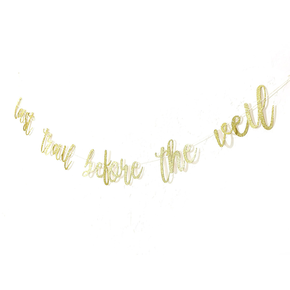 Last Trail Before The Veil Banners - Hiking Bachelorette Party Decorations, Hiking Nautical Themed Bachelorette Hanging Ornaments, Mountain Revel Garland, Adventure Party Decor Supplies, Cabin Bachelorette Party Decorations