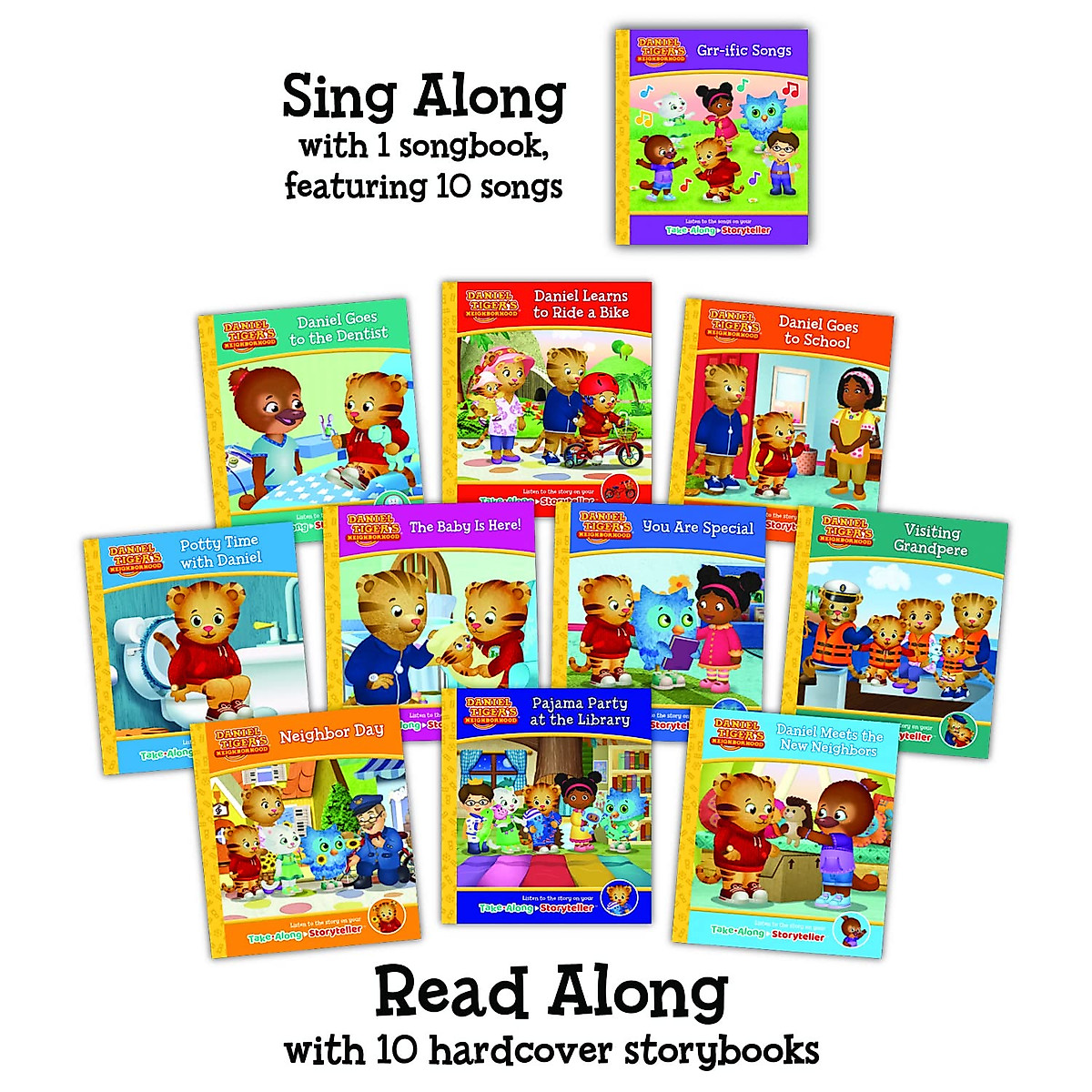 Daniel Tiger's Neighborhood Interactive Electronic Take Along Storyteller with 11 books (Daniel Tiger's Neighborhood Children's Interactive Story and Song Carry Along Player With Books)