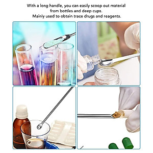12pcs Stainless Steel Laboratory Spatula Micro Spatula Lab Sampling Scoop Long Sampling Spoon Assortment Kit