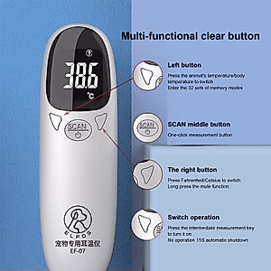 Generic Dog Ear Thermometers | Dog Tech Supplies | Accurate Fever Detection Device for Pet, Pet Supplies Veterinary Thermometers High Precision Double Mode Design, Cows Dog Ear Thermometers for Pigs