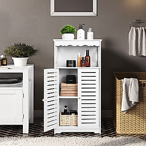 NOKAMW Bathroom Storage Cabinets,White Floor Free Standing Cabinet,Home Waterproof Storage Furniture for Bedroom Kitchen Hallway,Cupboard Unit with Daily use Layer,75x24x34cm.