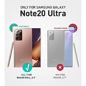 NGB Samsung Galaxy Note 20 Ultra Case with Screen Protector (Maximum Coverage, Flexible TPU Film), Ring Holder, Girls Women Liquid Bling Sparkle Fashion Glitter Clear Cute Case (Pink/Aqua)