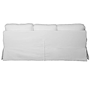 Sunset Trading Horizon Slipcovered Chaise in Warm White Sleeper Sofa, Small,