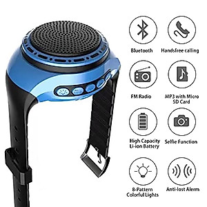 OriDecor Wireless Wearable Waterproof Wrist Portable Bluetooth Speaker Watch with Multi Function FM Radio & MP3 Player & TWS & Selfie & Ultra Long Standby Time for Running, Hiking, Riding（Blue）