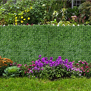 U'Artlines Artificial Ivy Privacy Fence 118x39.5Inch Faux Ivy Leaf Wall with 100Pcs Zip Ties Artificial Hedge Fence Panel for Backyard Garden Balcony Patio Outdoor Decor