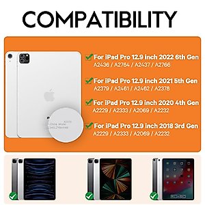 CHESONA for iPad Air 13 inch Case with Keyboard (M2, 2024), Multi-Touch Trackpad with 7 Color Backlit, Floating Cantilever Stand Wireless Keyboard for iPad 12.9 6th 2022/5th 2021/4th 2020/3rd 2018