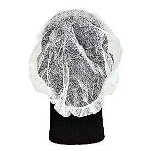 G & F Products 13040-100 Disposable Bouffant Caps Hair Net, Spun-Bonded Polypropylene, Non-Woven, Medical, Labs, Nurse, Tattoo, Food Service, Health, Hospital, White, 100/Sleeve