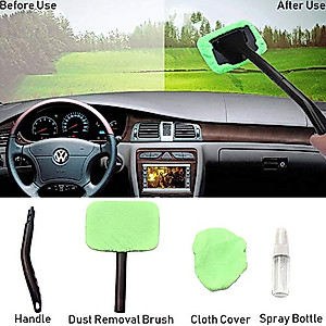 Car Cleaning Kit Wheel Brush Auto Dust Collector Tire Brush Air Conditioning Microfiber Thicken Towel Windshield Cleaning Tool Small Spray Bottle Gentle Effective Car Wash Tool Set Canvas Bag(6 Packs)