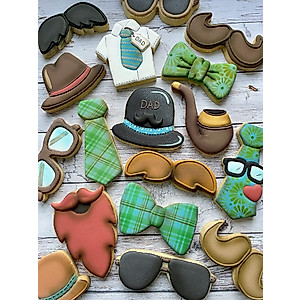 KENIAO Beard/Mustache Cookie Cutter Set Father's Day, 5 Pcs, Stainless Steel